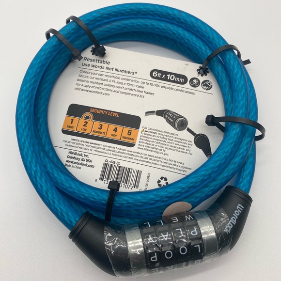 wordlock | Other | Wordlock Braided Steel Cable 6ft X Mm Weather ...